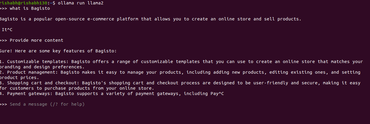 How to use LLama2 in laravel - Bagisto